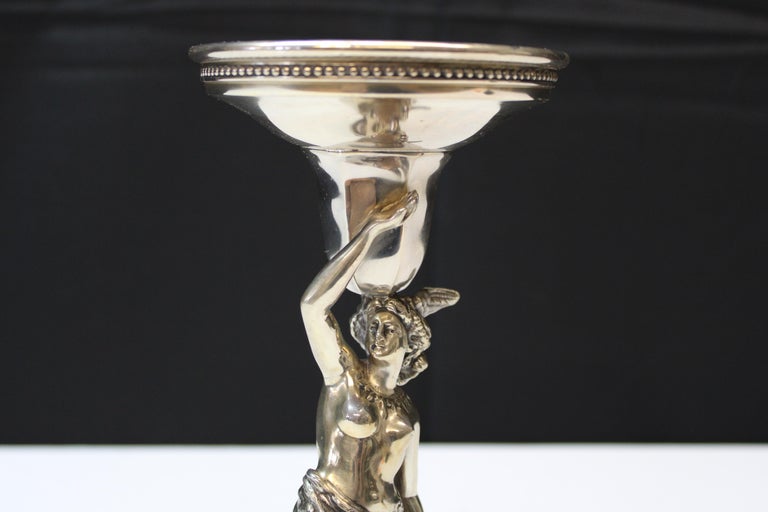 Victorian Aurora Silver-Plate Candlestick Holder Depicting Mercury For ...