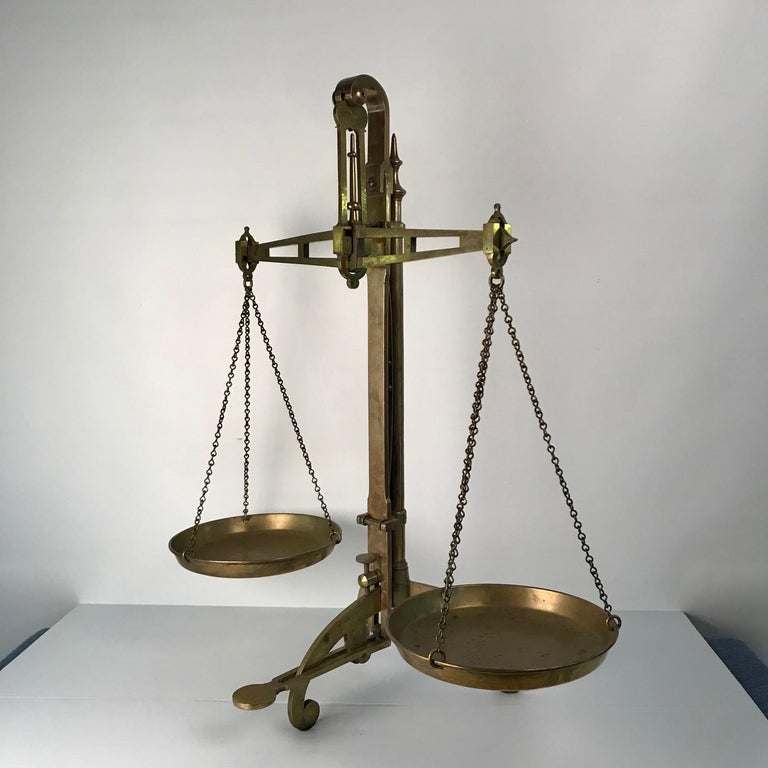 Victorian Bankers Brass Balance Scale by W and T Avery For Sale at ...