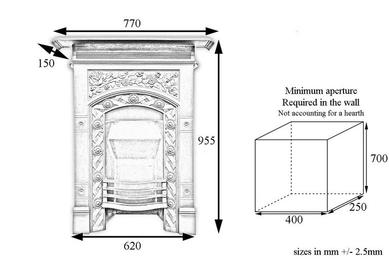 Victorian Bedroom Combination Grate in the Style of William Morris at ...