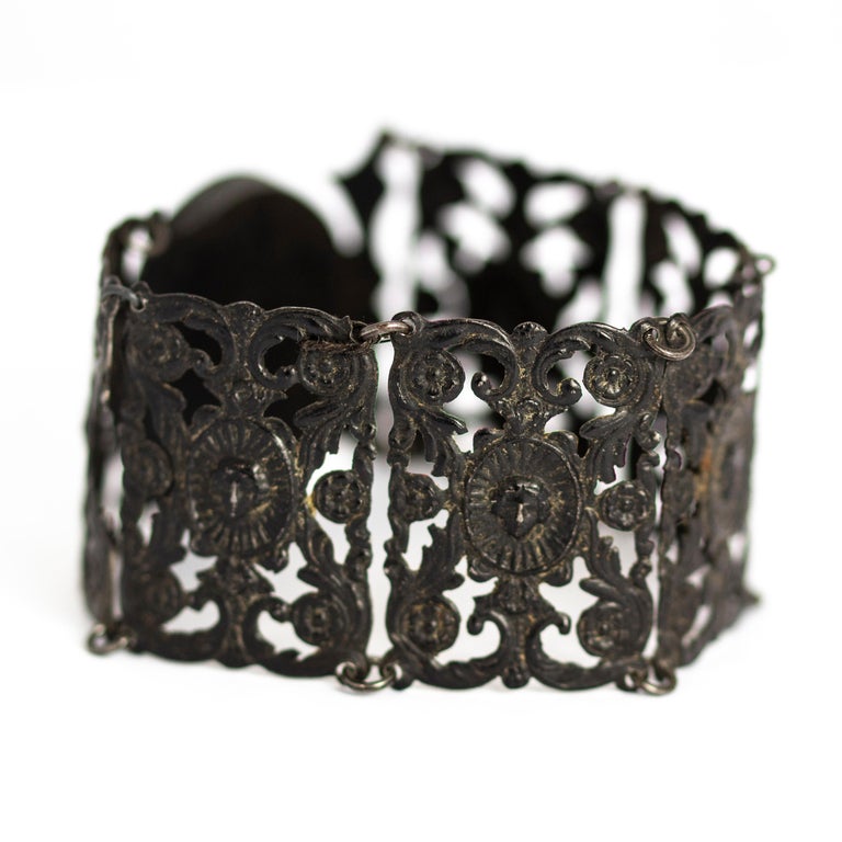 Victorian Berlin Iron Work Cuff Bracelet at 1stDibs