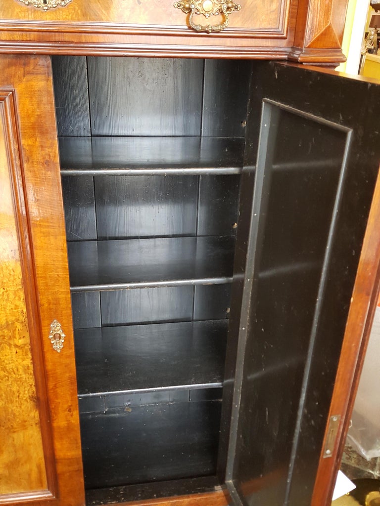 Victorian Black Walnut Tall Cabinet For Sale at 1stDibs