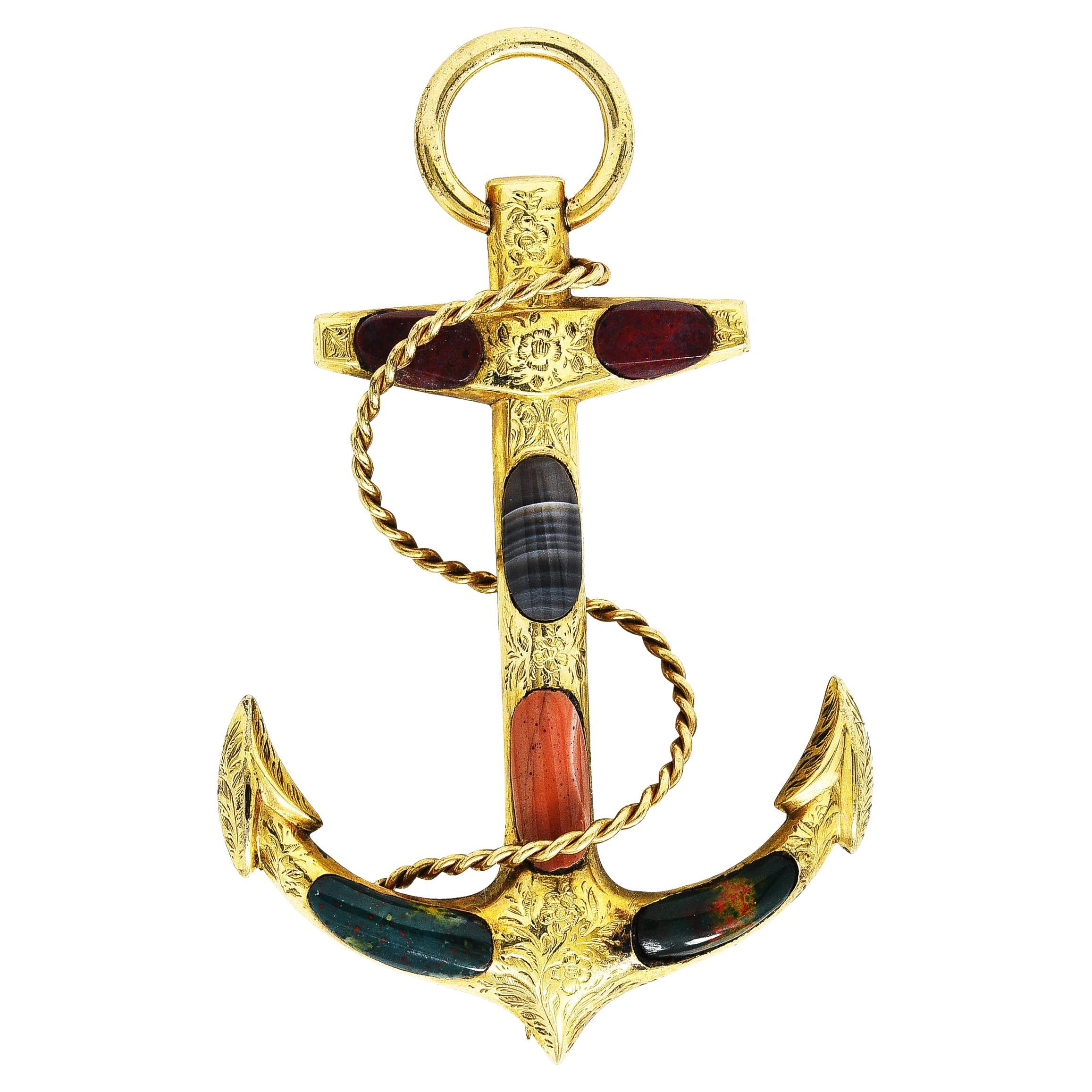 Gold Anchor Pendant at 1stDibs