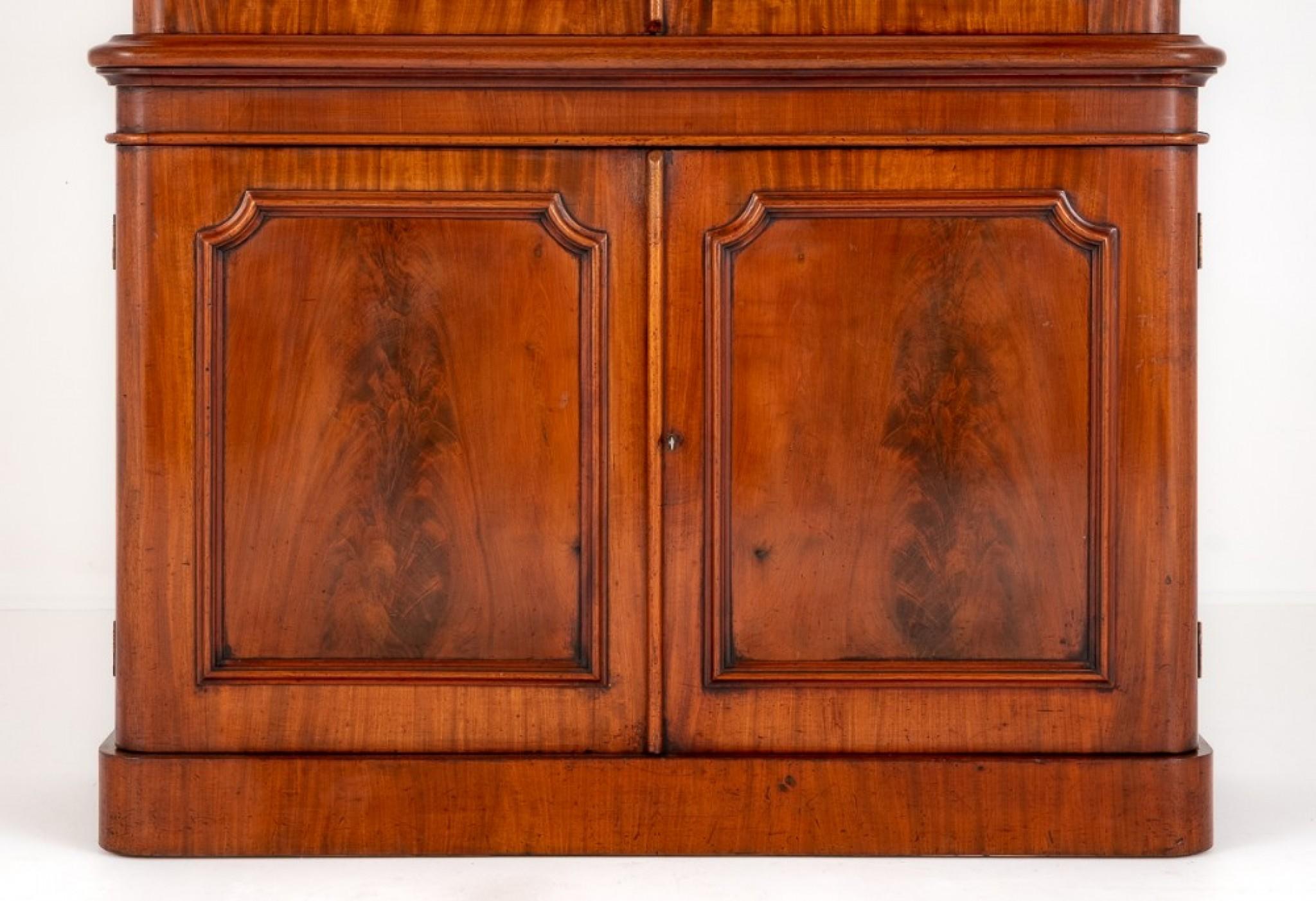 Victorian Bookcase Mahogany Library Cabinet, 1860 For Sale at 1stDibs