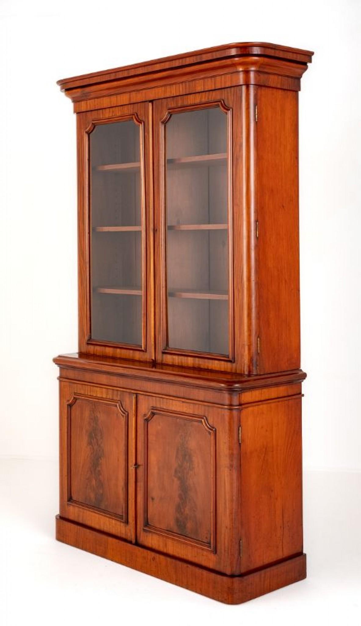 Victorian Bookcase Mahogany Library Cabinet, 1860 For Sale at 1stDibs