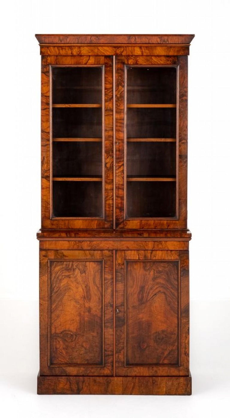 Victorian Bookcase Mahogany Library Cabinet 1860 For Sale at 1stDibs