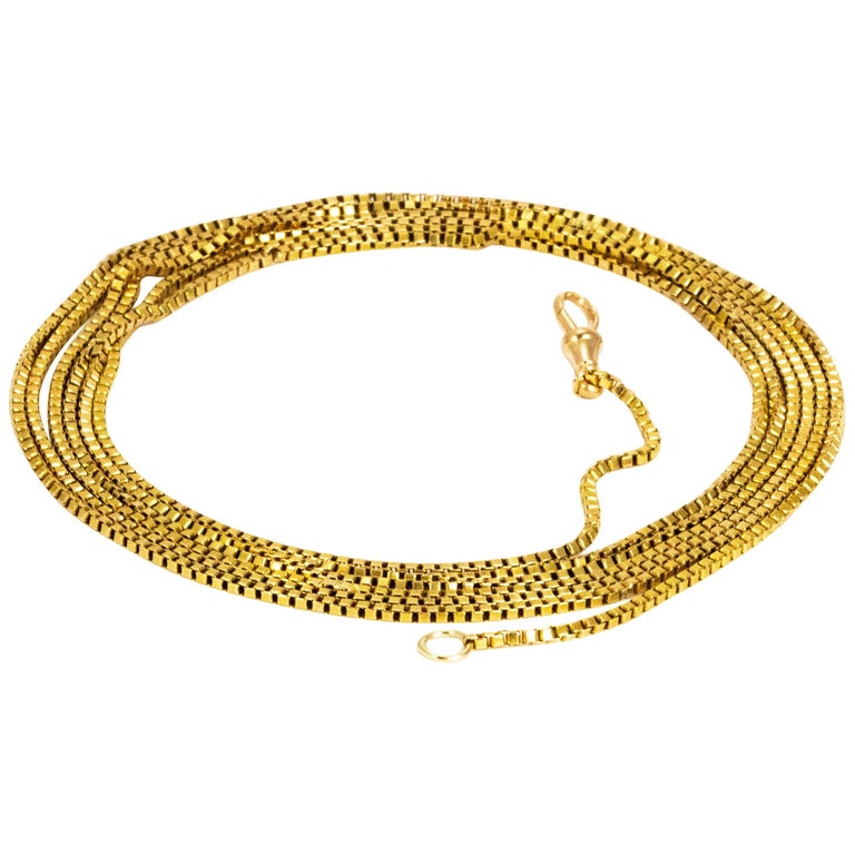 Victorian Box Link 9 Carat Gold Longuard Chain at 1stDibs