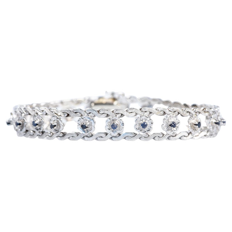 Victorian bracelet from the early 1900s in 18-carat white gold with 22 ...