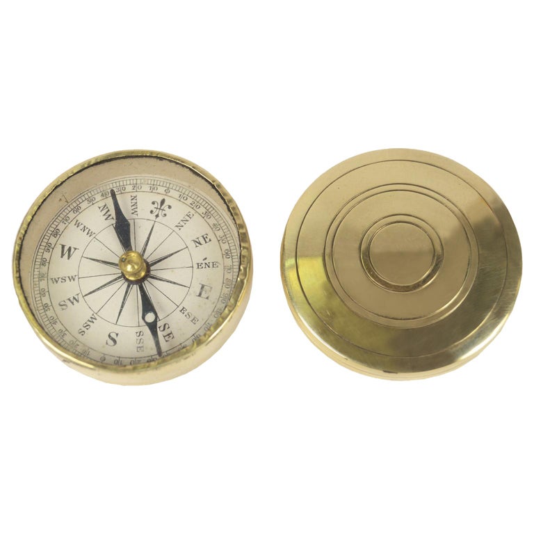 Victorian Brass Compass Made in the Late 1900s at 1stDibs