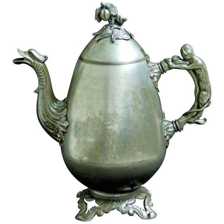Victorian Britannia Metal Tea Pot For Sale at 1stDibs