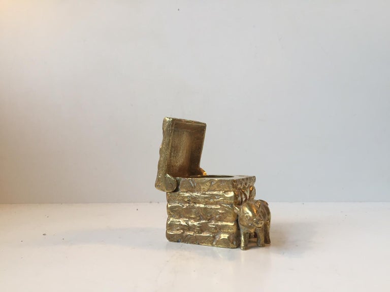 Victorian Bronze Inkwell with Pig and Pigsty, 19th Century, England For ...