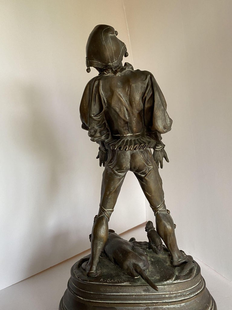 Victorian Bronze Jester Sculpture by After Alfred Barye, France 1860 ...