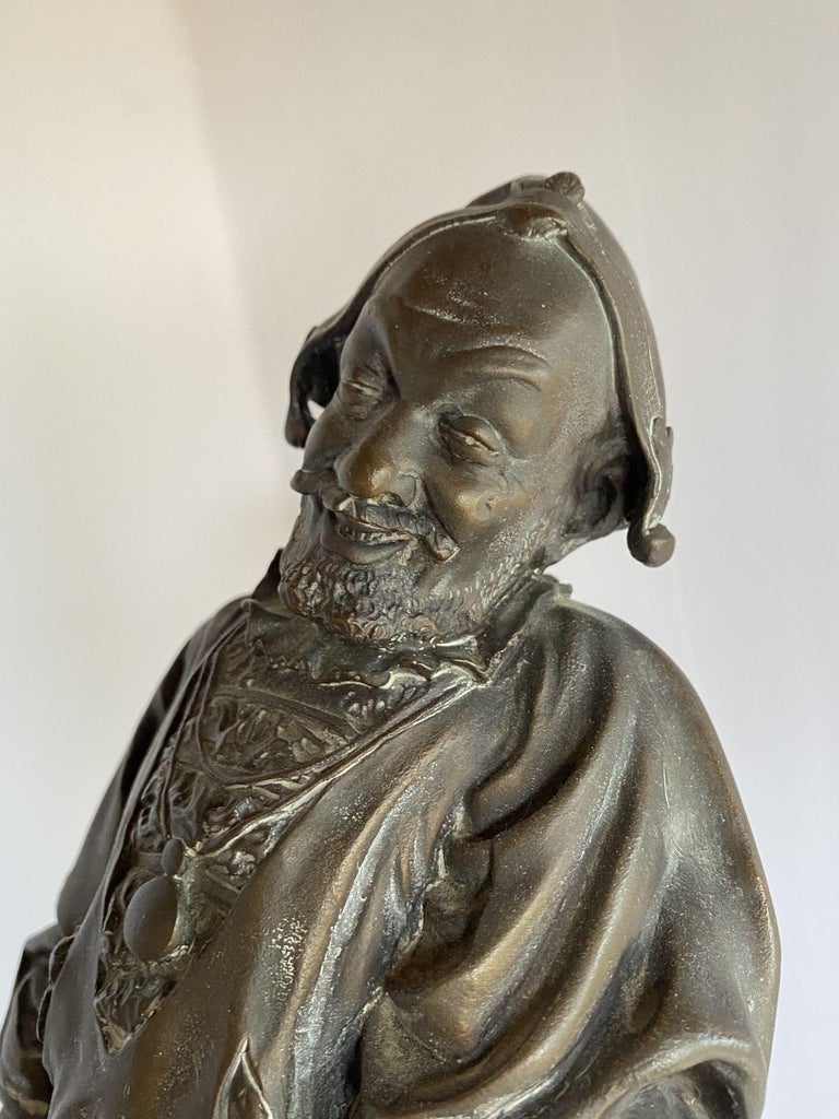 Victorian Bronze Jester Sculpture by After Alfred Barye, France 1860 ...