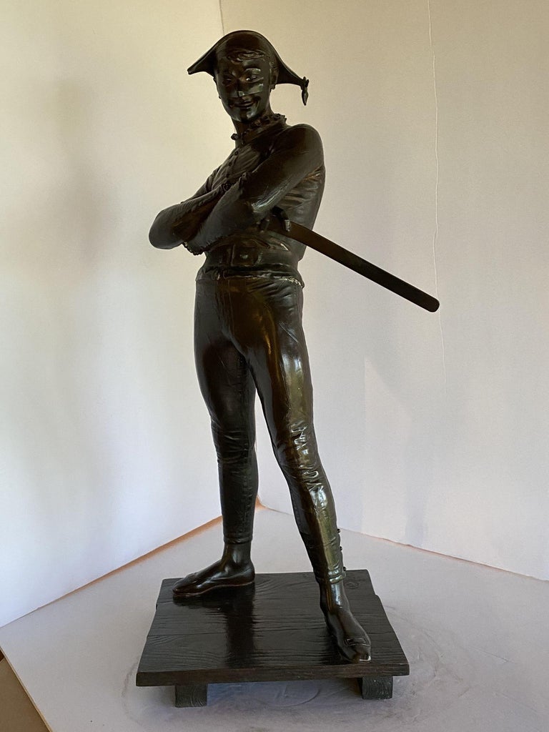 Victorian Bronze Statue of Arlequin Harlequin by René de Saint-Marceaux ...