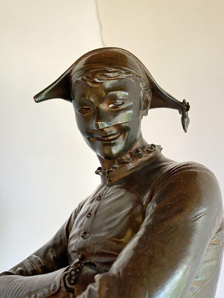 Victorian Bronze Statue of Arlequin Harlequin by René de Saint-Marceaux ...