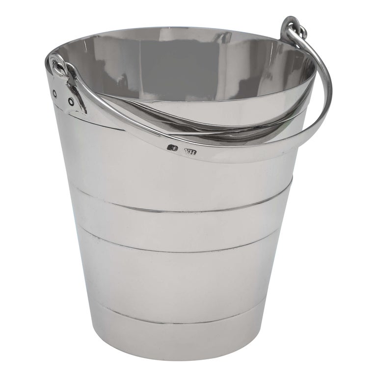 Victorian 'Bucket Shape' Antique Sterling Silver Ice Bucket by Henry ...