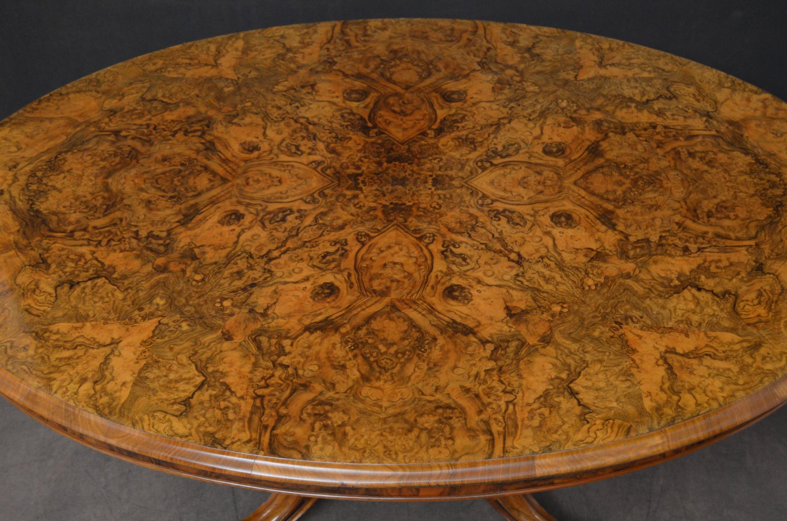 Victorian Burr Walnut Dining Table at 1stDibs