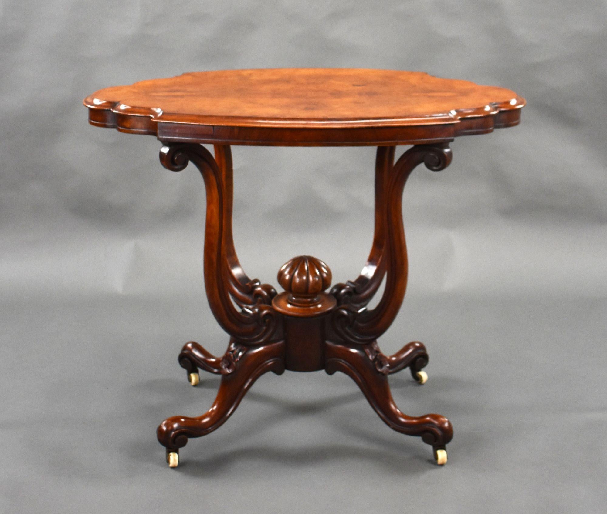 Victorian Burr Walnut Occasional Table For Sale at 1stDibs