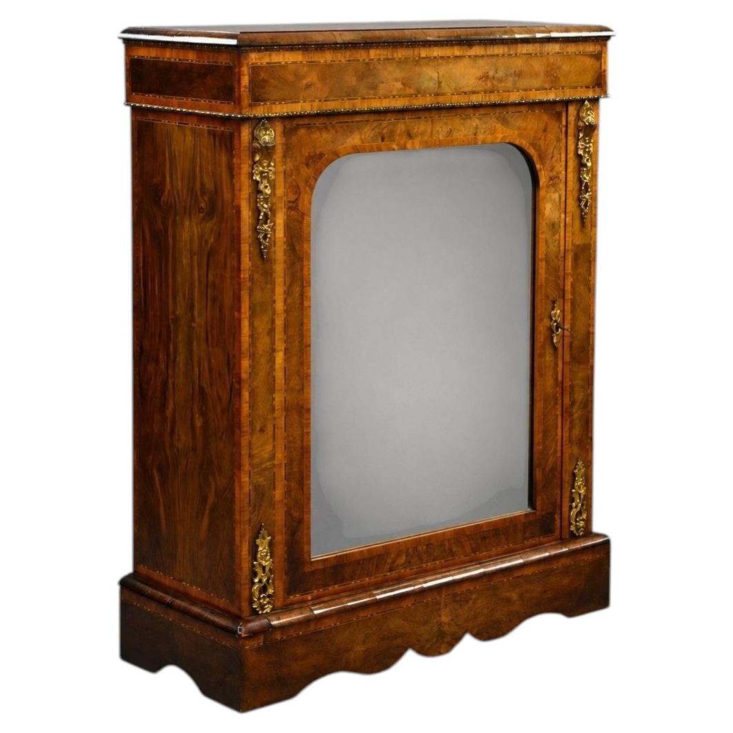 Victorian Burr Walnut Pier Cabinet For Sale at 1stDibs