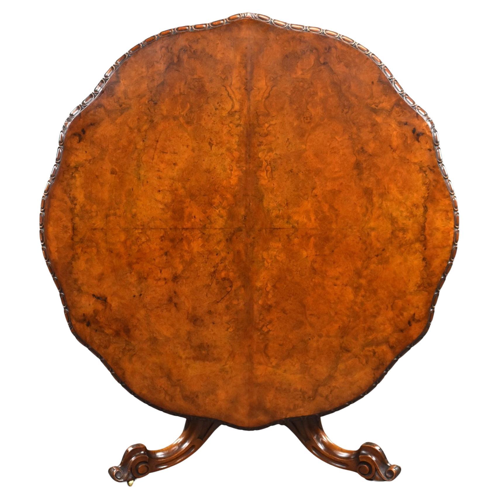 Victorian Burr Walnut Round Breakfast Table by T. Wilson For Sale at ...