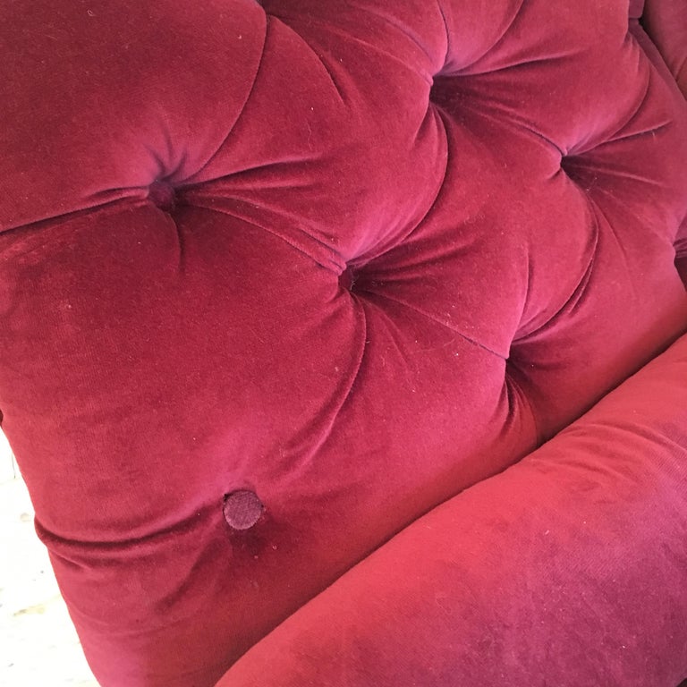 Victorian Buttoned Velvet Chaise Longue at 1stDibs