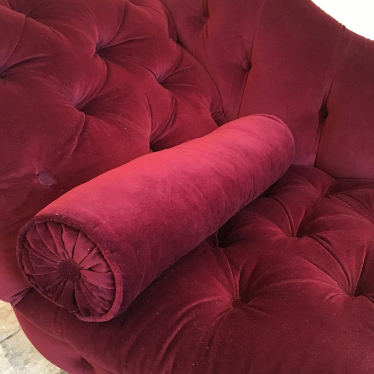 Victorian Buttoned Velvet Chaise Longue at 1stDibs