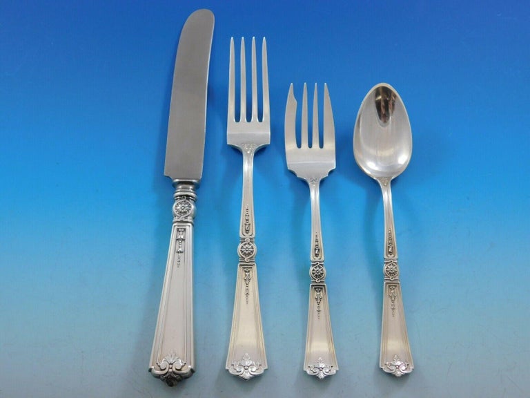 Victorian by Durgin Sterling Silver Flatware Set for 12 Service 195 ...