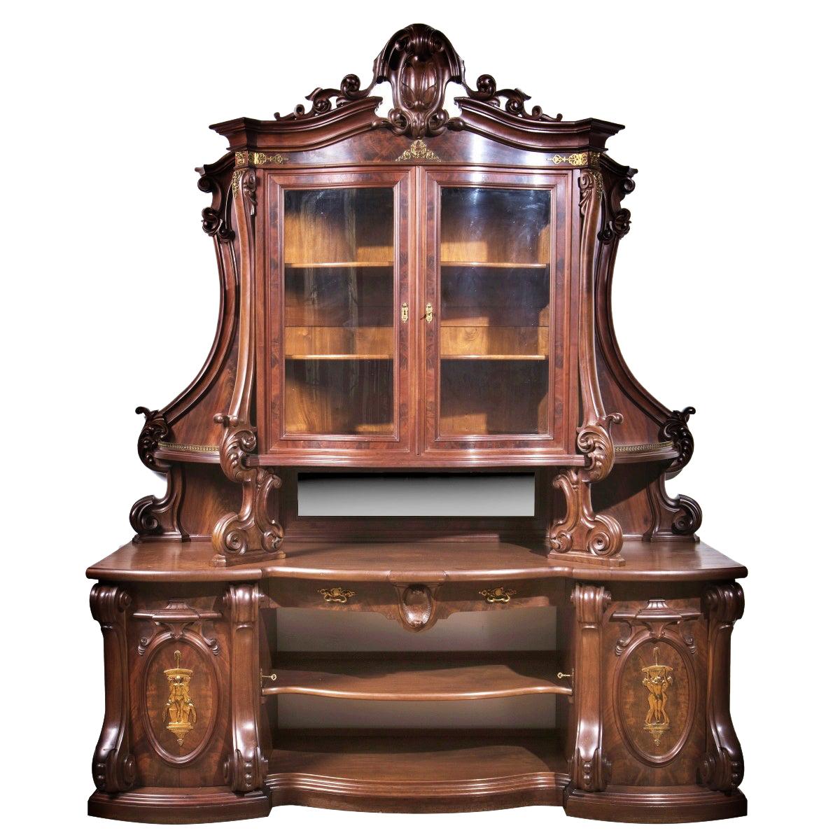 Victorian Cabinet from the 19th Century Veneered with Walnut For Sale ...
