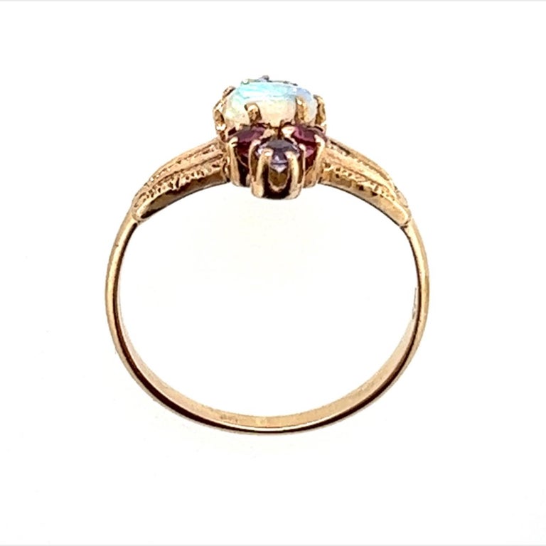 Victorian Cabochon Opal Ring .53ct Alexandrite Original 1860s Antique ...