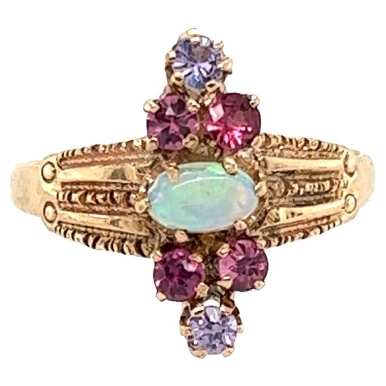Victorian Cabochon Opal Ring .53ct Alexandrite Original 1860s Antique ...