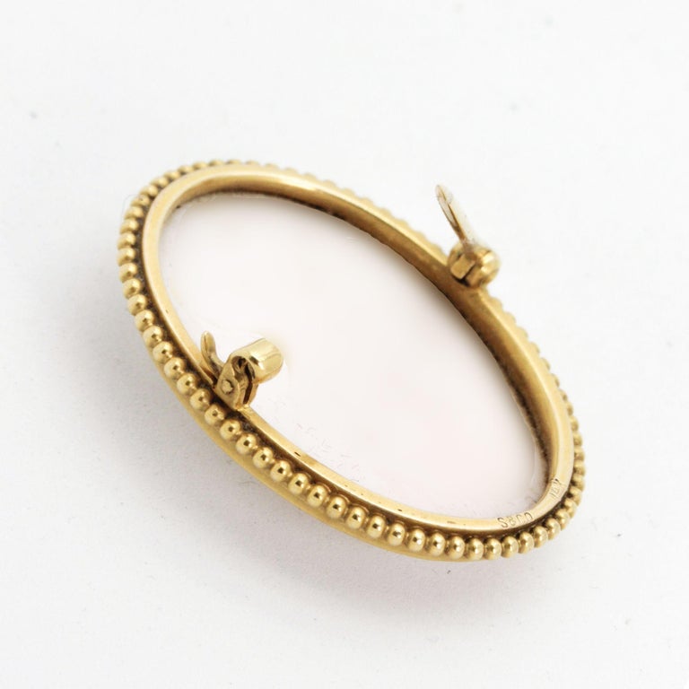 Victorian Cameo Brooch, Intricate Carving of Lady with Long, Curly ...