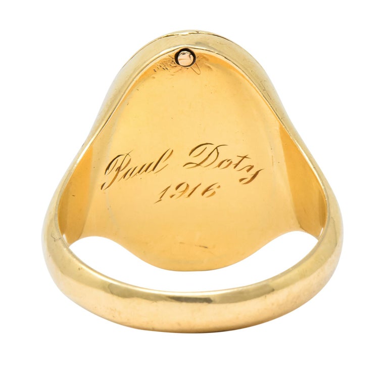 Victorian Carnelian Intaglio 14 Karat Gold Unisex Locket Ring at 1stDibs