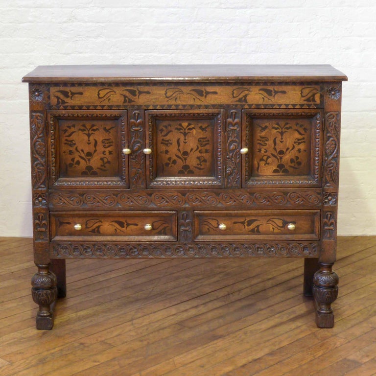 Victorian Carolean Style Oak Cupboard For Sale at 1stDibs | carolean ...