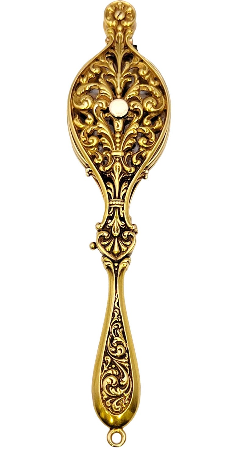 Victorian Carved 14 Karat Yellow Gold Lorgnette with Folding Reading ...
