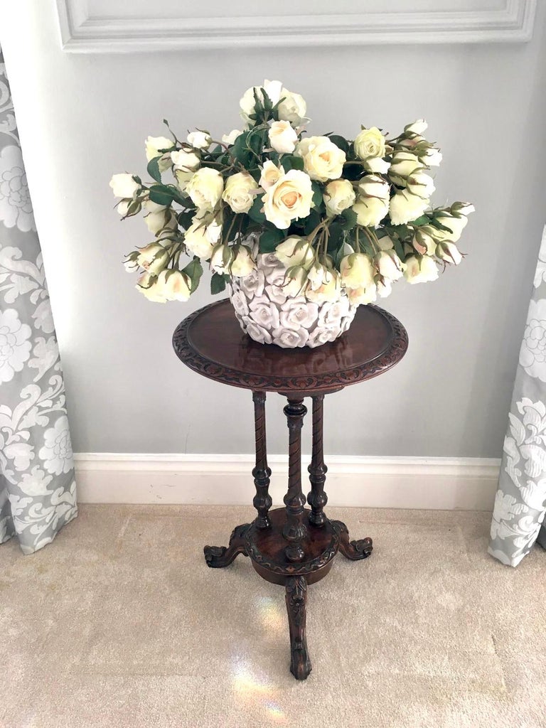 Victorian Carved Walnut Lamp or Side Table at 1stDibs
