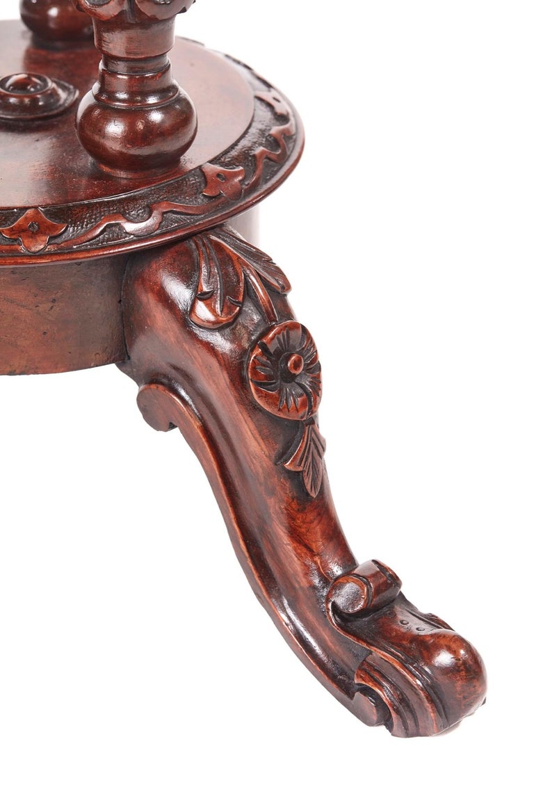 Victorian Carved Walnut Lamp or Side Table at 1stDibs
