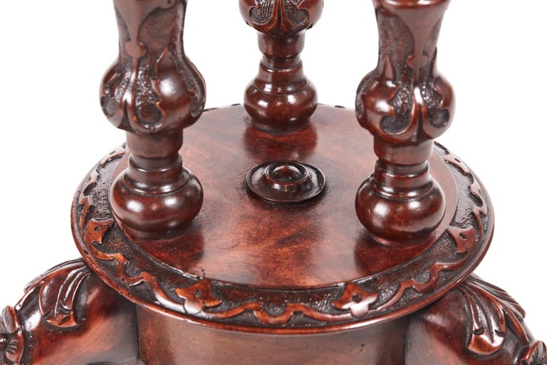 Victorian Carved Walnut Lamp or Side Table at 1stDibs