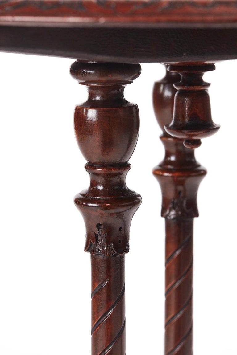 Victorian Carved Walnut Lamp or Side Table at 1stDibs