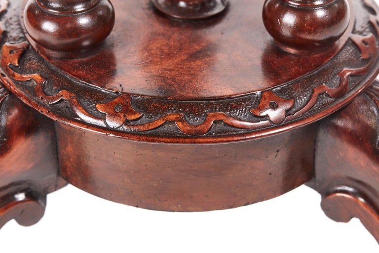 Victorian Carved Walnut Lamp or Side Table at 1stDibs
