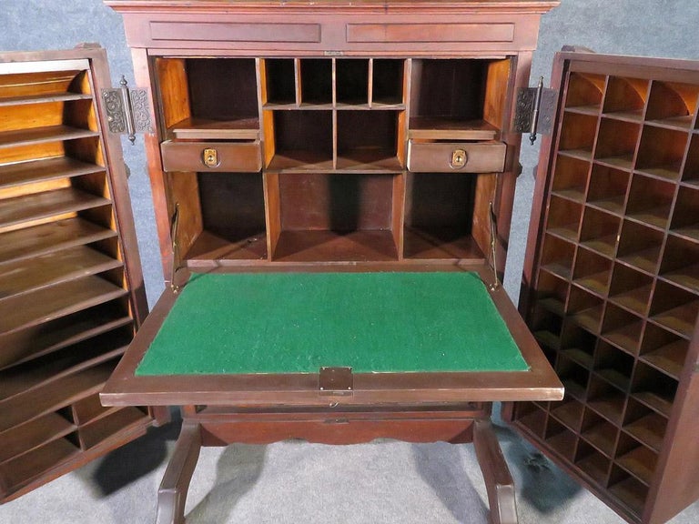 Victorian Carved Walnut Standard Grade Signed Wooton Secretary Desk at ...