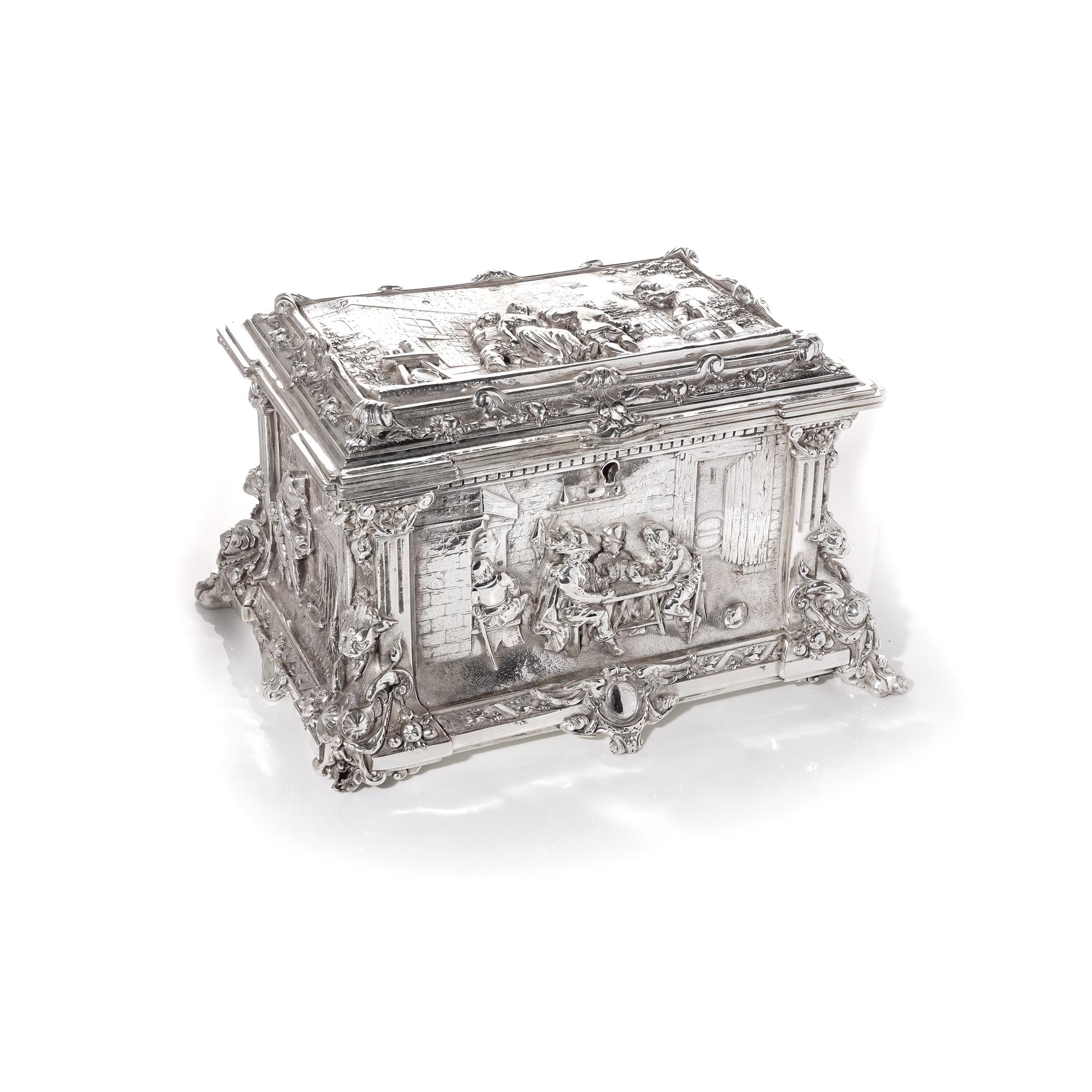 Victorian casket box with tavern and country scenes For Sale at 1stDibs