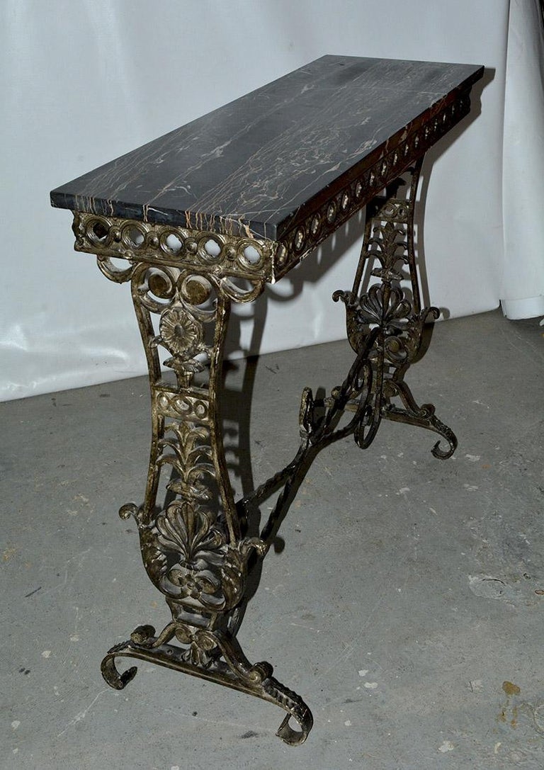 Victorian Cast and Wrought Iron Console Table at 1stDibs