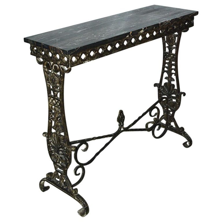 Victorian Cast and Wrought Iron Console Table at 1stDibs