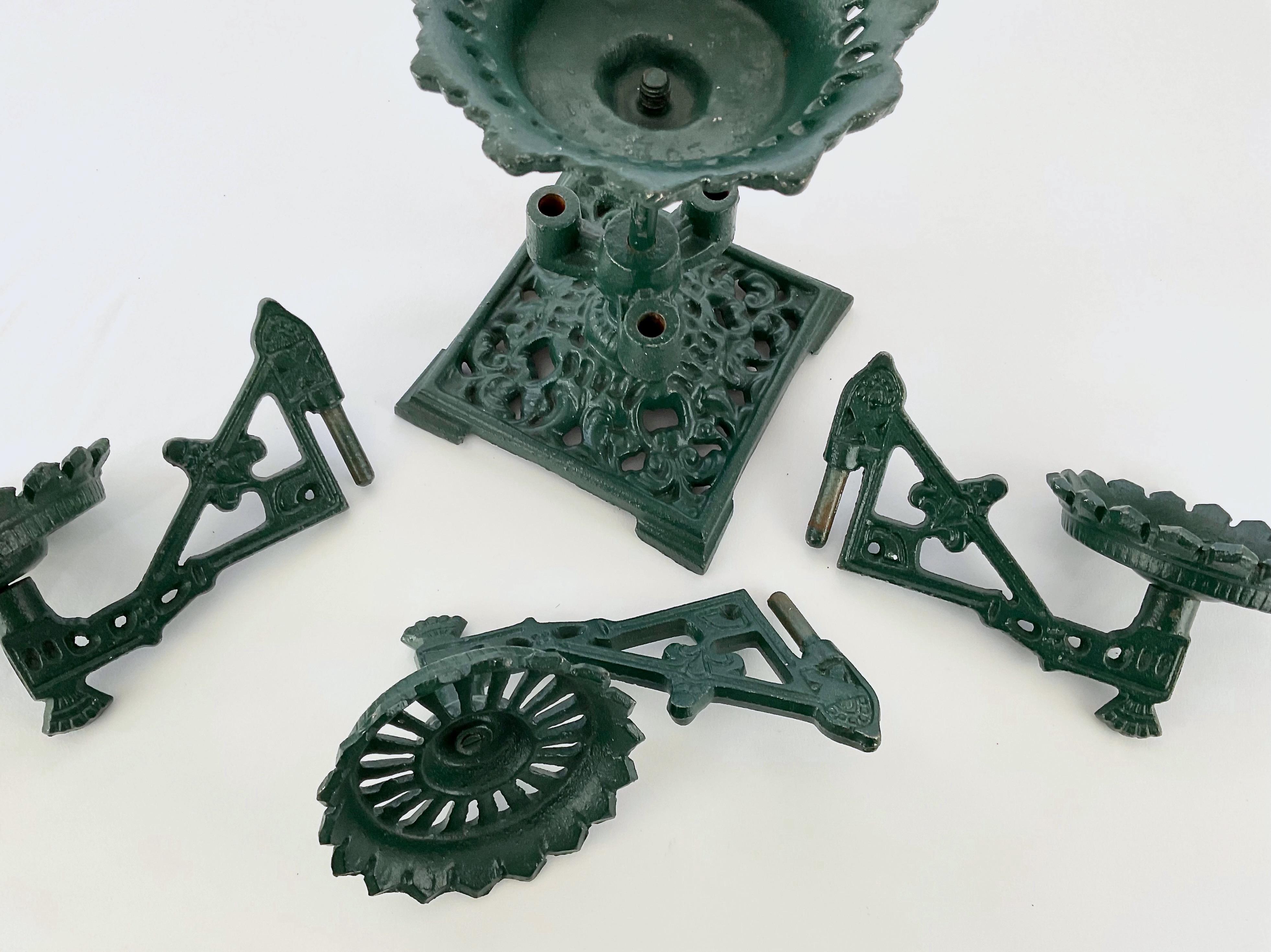 Victorian Cast Iron Plant Stand with Three Swivel Arms For Sale at 1stDibs