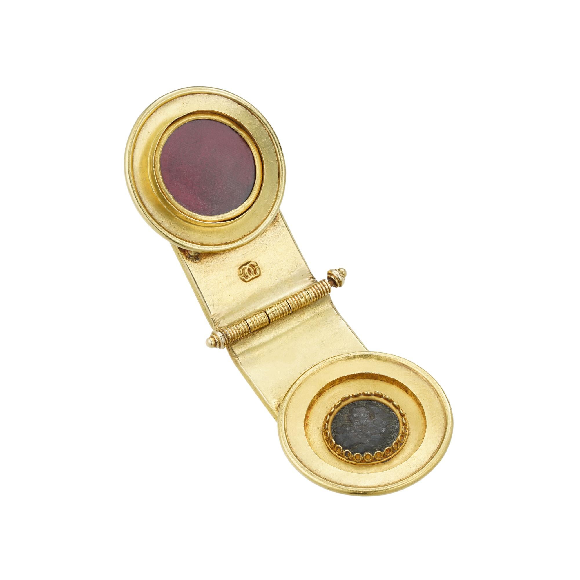 Victorian Castellani Bulla Bronze Medallion Gold Pendant at 1stDibs