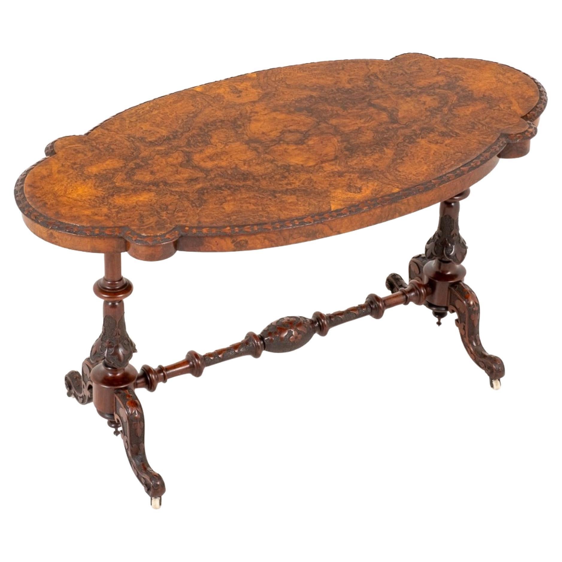 Victorian Tilt-Top Burr Walnut Centre Table For Sale at 1stDibs