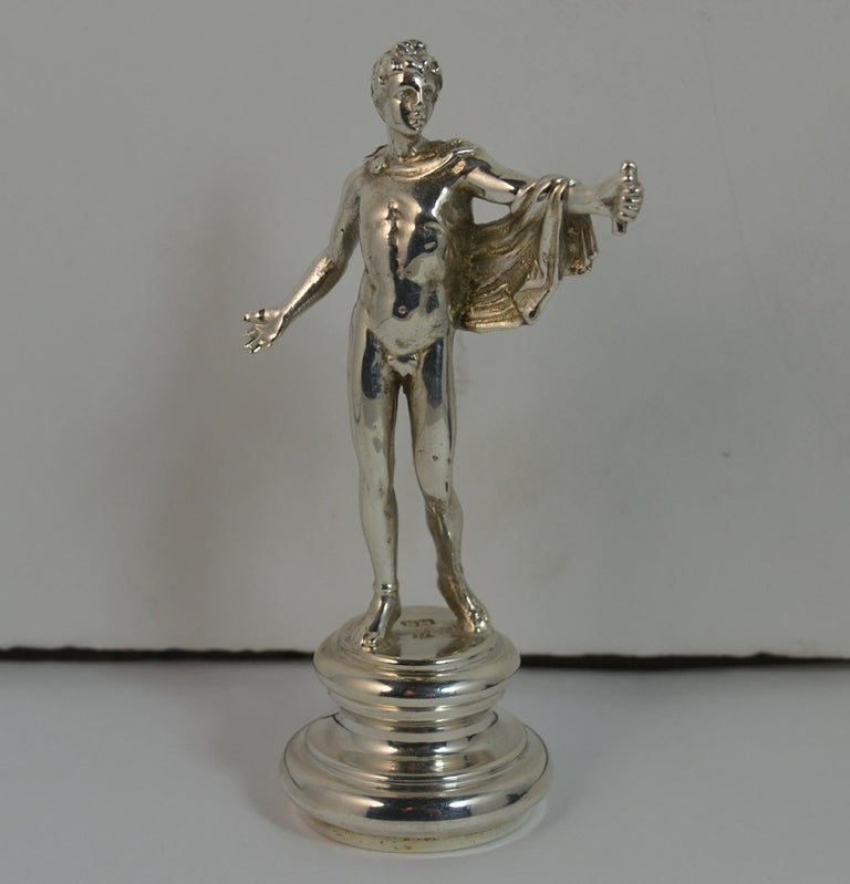 Victorian Chester Silver APOLLO Greek God Miniature Statue Table Seal ...