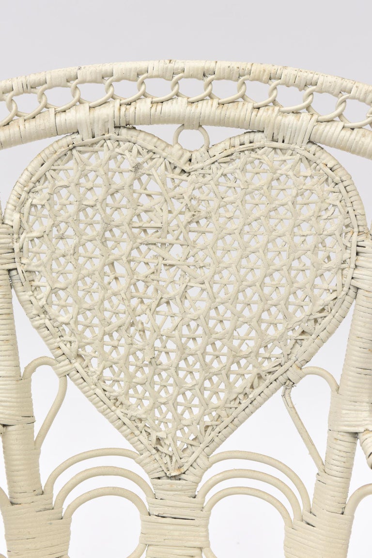 Victorian Child's Wicker Rocking Chair with Heart Shape Spider Woven ...