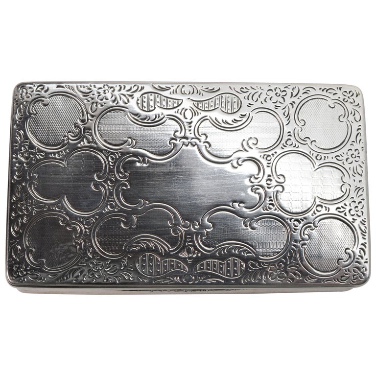 Victorian Cigarette Snuff Silver Box For Sale at 1stDibs