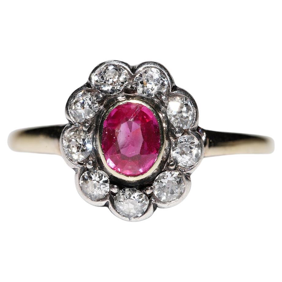 Victorian Circa 1900s 14k Gold Natural Diamond And Ruby Decorated ...