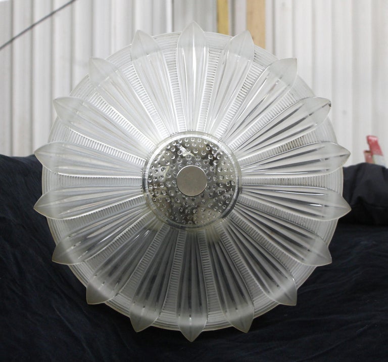 Victorian Clear Cast Glass Floral Semi Flush Mount Light For Sale at ...